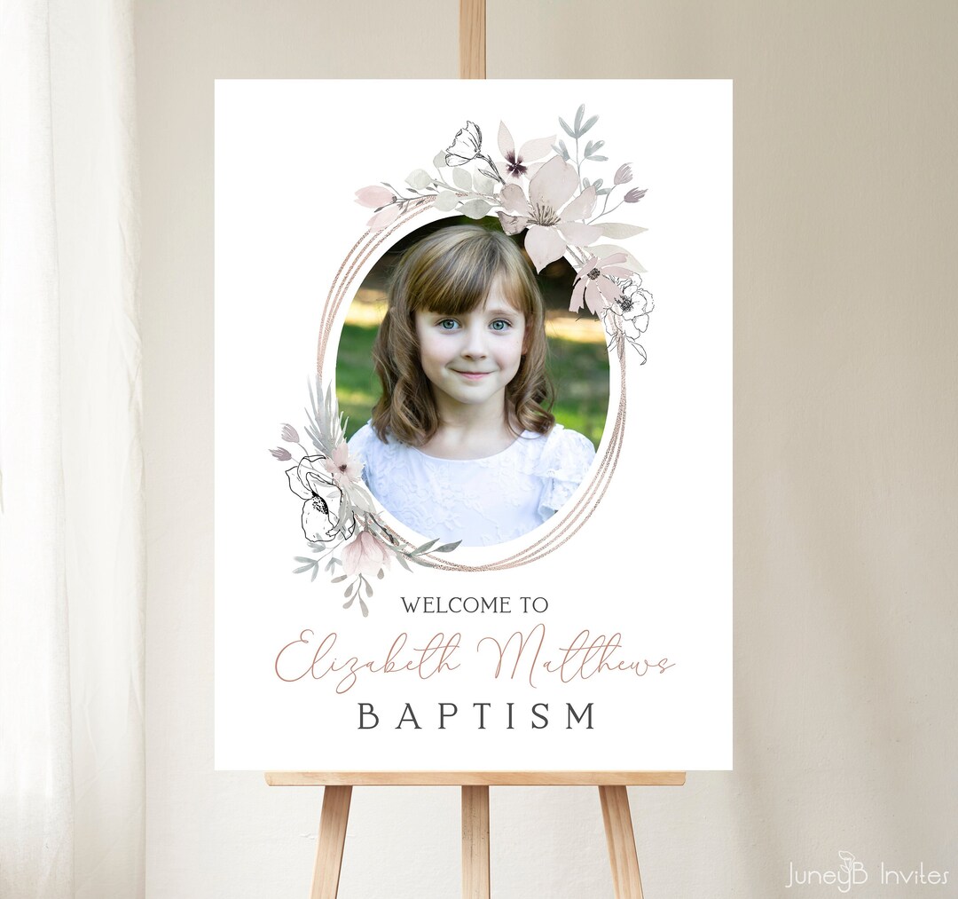 Girl Baptism Welcome Sign | Baptism Welcome Sign Template | Printable ...