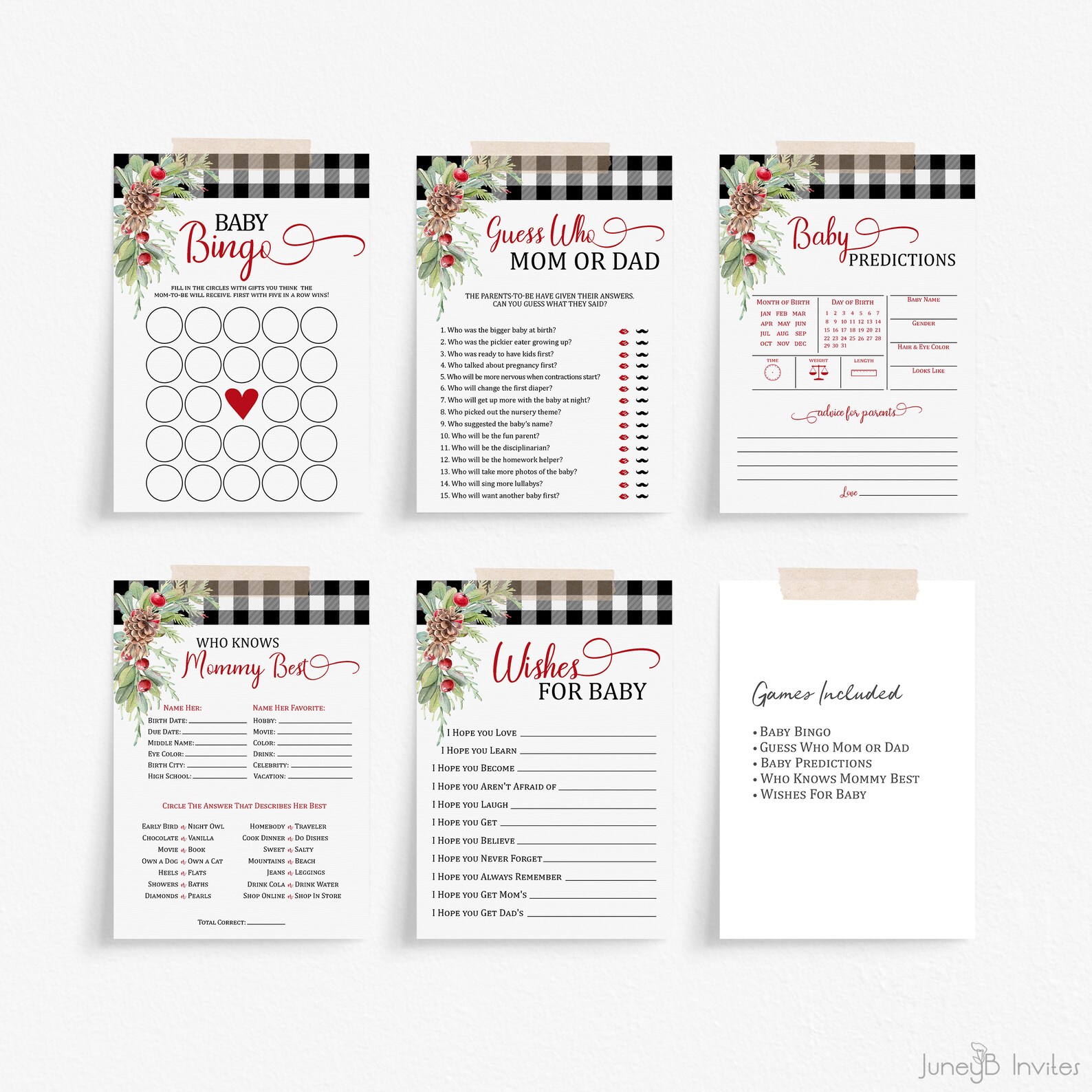 Christmas Baby Shower Games Set Santa Baby Baby Shower Games - Etsy