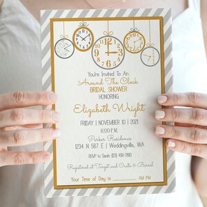 Around the Clock Bridal Shower Invitation Bridal Shower - Etsy