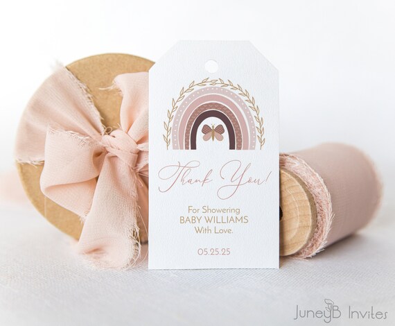 Boho Rainbow Baby Shower Favor Tag for Girl Gift Tag With | Etsy