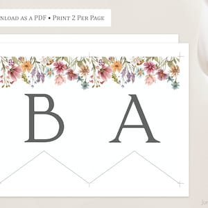 Wildflower Baby Shower Printable Banner | Wildflower Bridal Shower ...