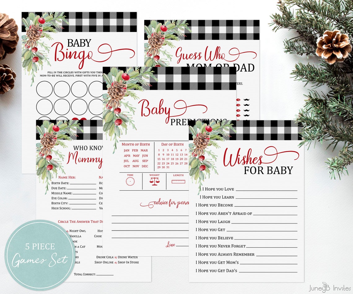 Christmas Baby Shower Games Set Santa Baby Baby Shower Games - Etsy
