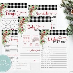 Christmas Baby Shower Games Set | Santa Baby Baby Shower Games | Black ...