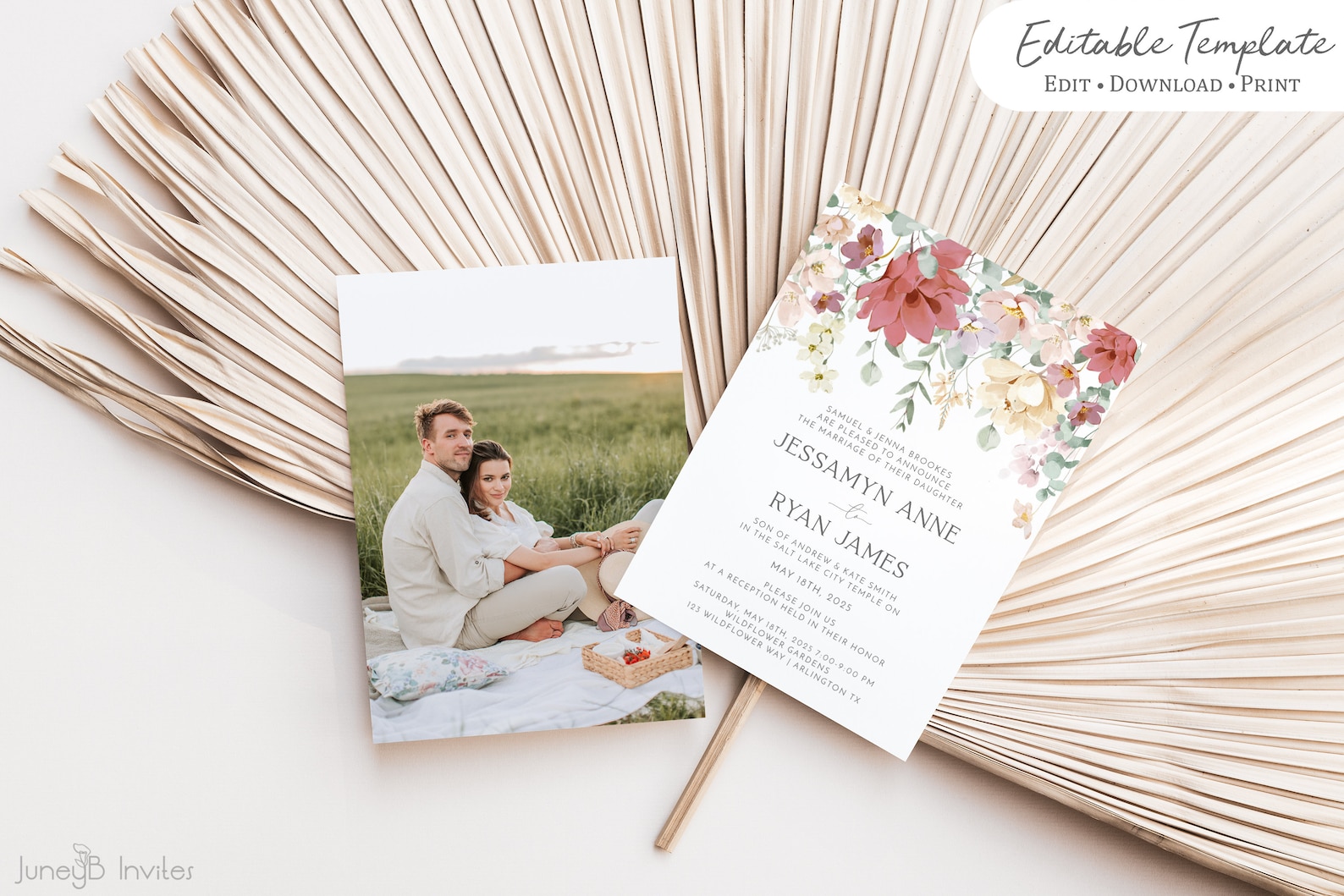 LDS Wedding Invitation Wildflower Wedding Invitation Bundle - Etsy