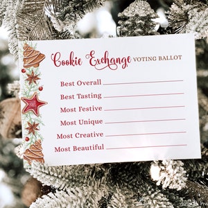 Editable Christmas Cookie Exchange Voting Ballot | Holiday Cookie Swap ...
