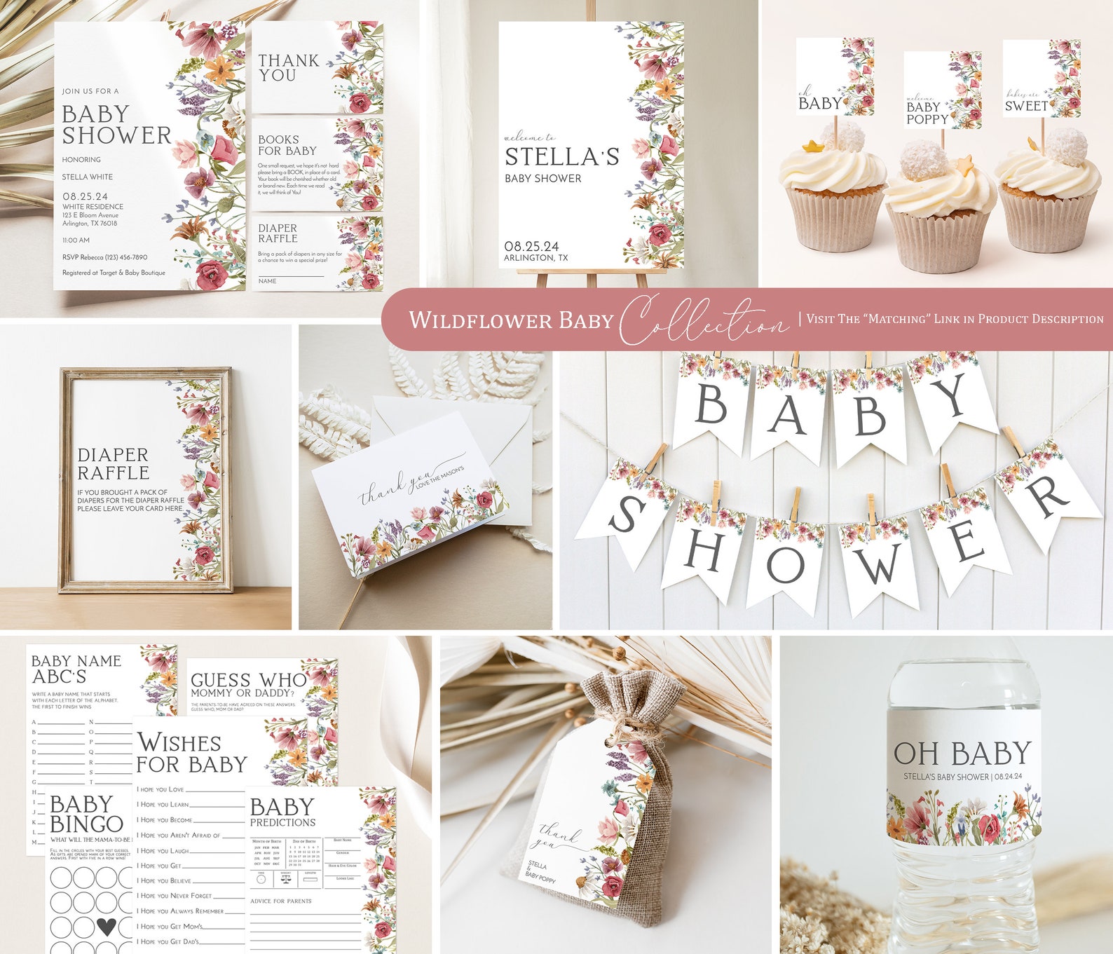 Wildflower Baby Shower Invitation Wildflower Invite Baby - Etsy