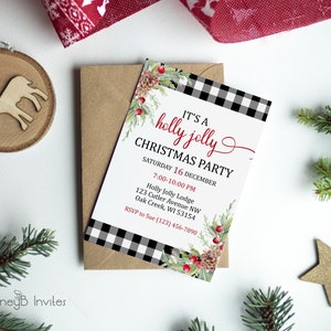 Holly Jolly Editable Christmas Favor Tag Printable Christmas | Etsy