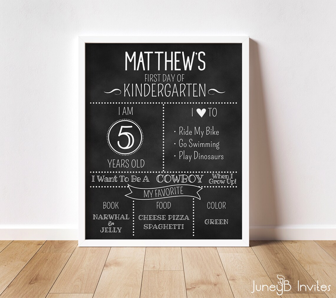 First Day of School Chalkboard Sign Editable Back to School - Etsy