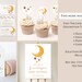 Over the Moon Baby Shower Editable Banner, Banner Template With Gold ...