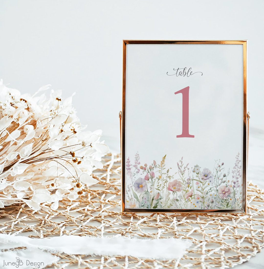 Wedding Table Numbers | Floral Table Numbers | Table Number Cards ...