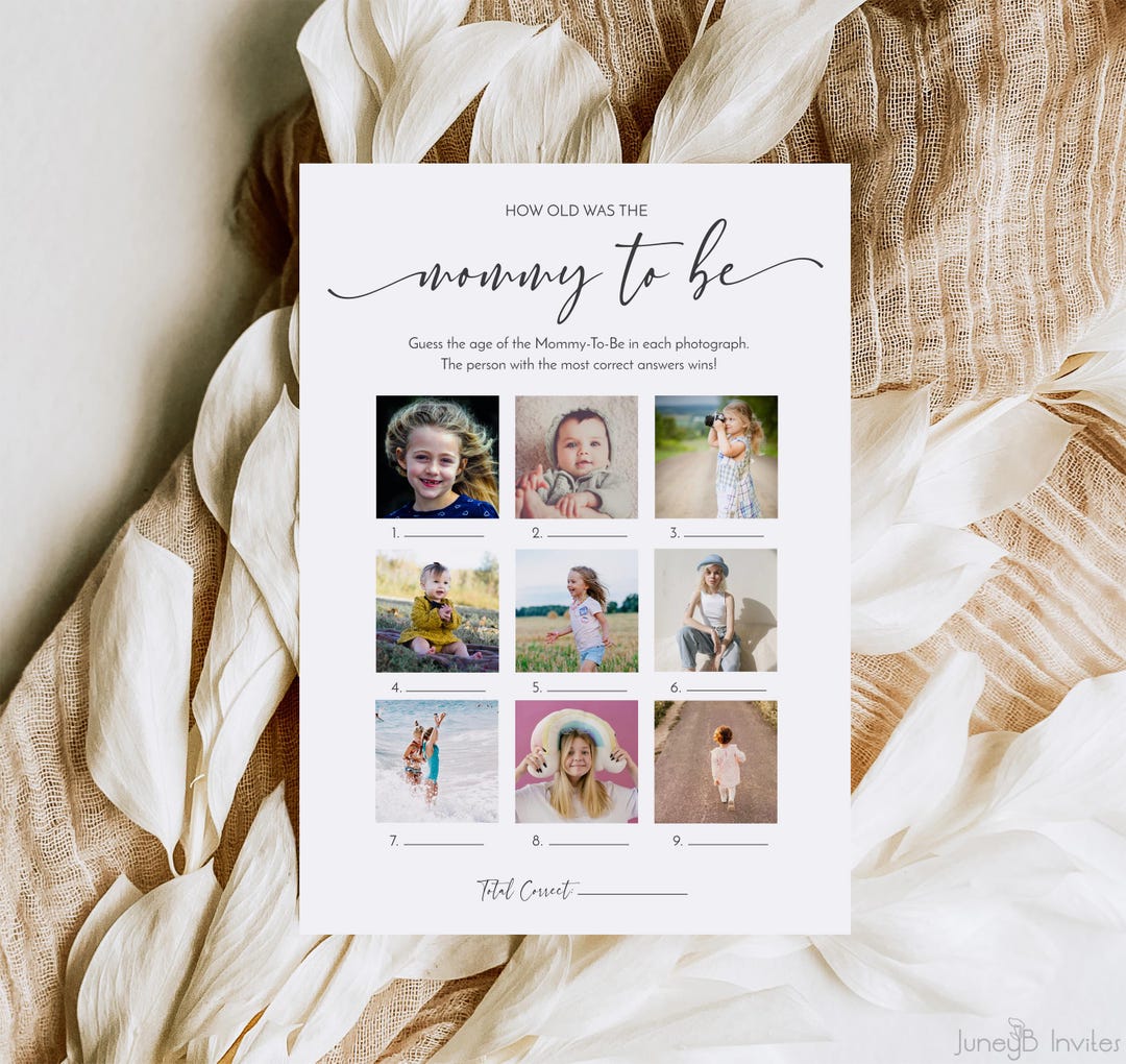 Mommy to Be Age Guessing Game: Neutral Baby Shower Activity (printable ...
