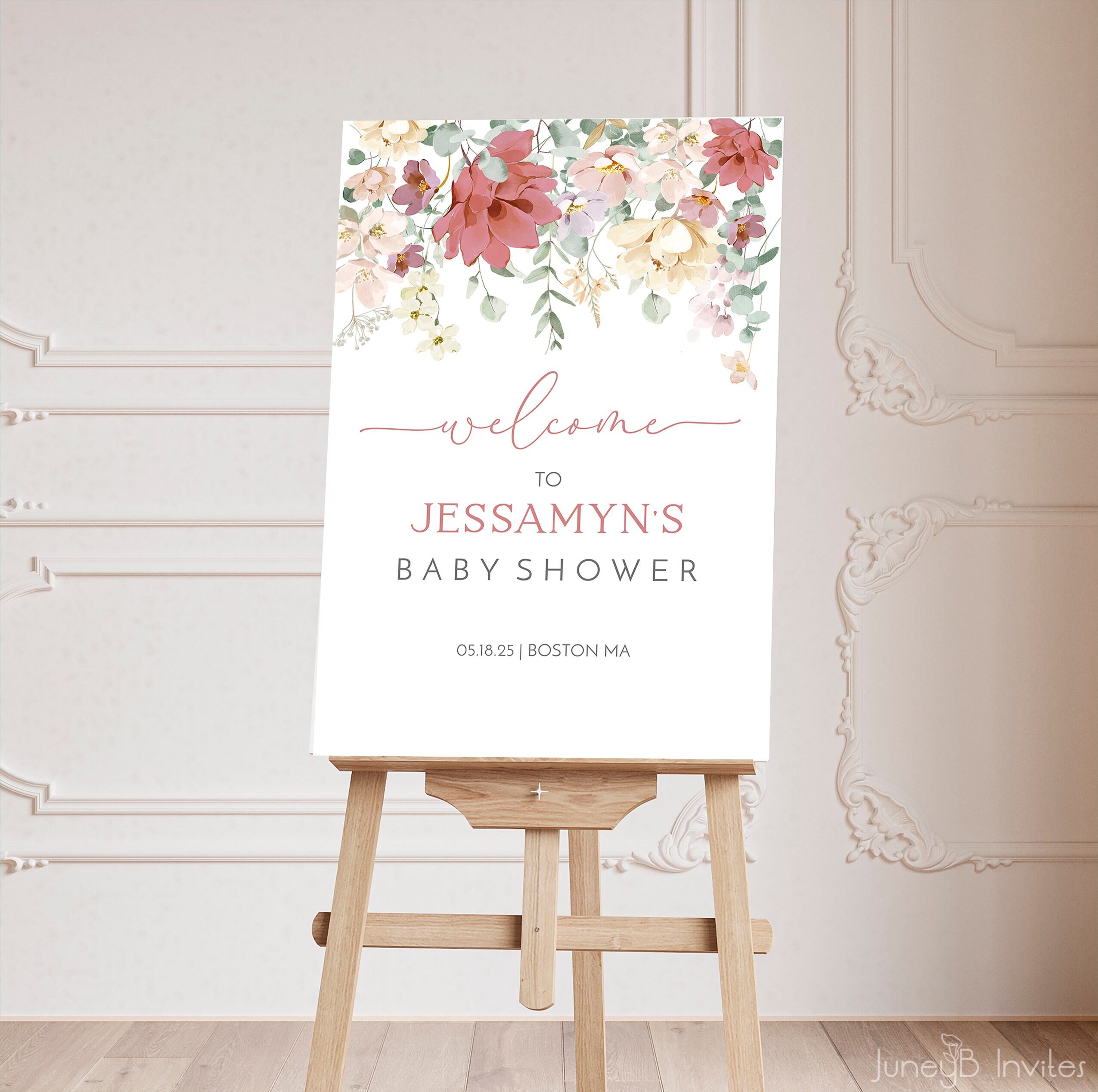 Wildflower Baby Shower Welcome Sign Spring Florals Welcome - Etsy