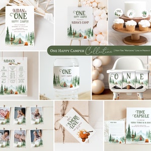 Camping Theme First Birthday Milestone Sign | Birthday Poster ...