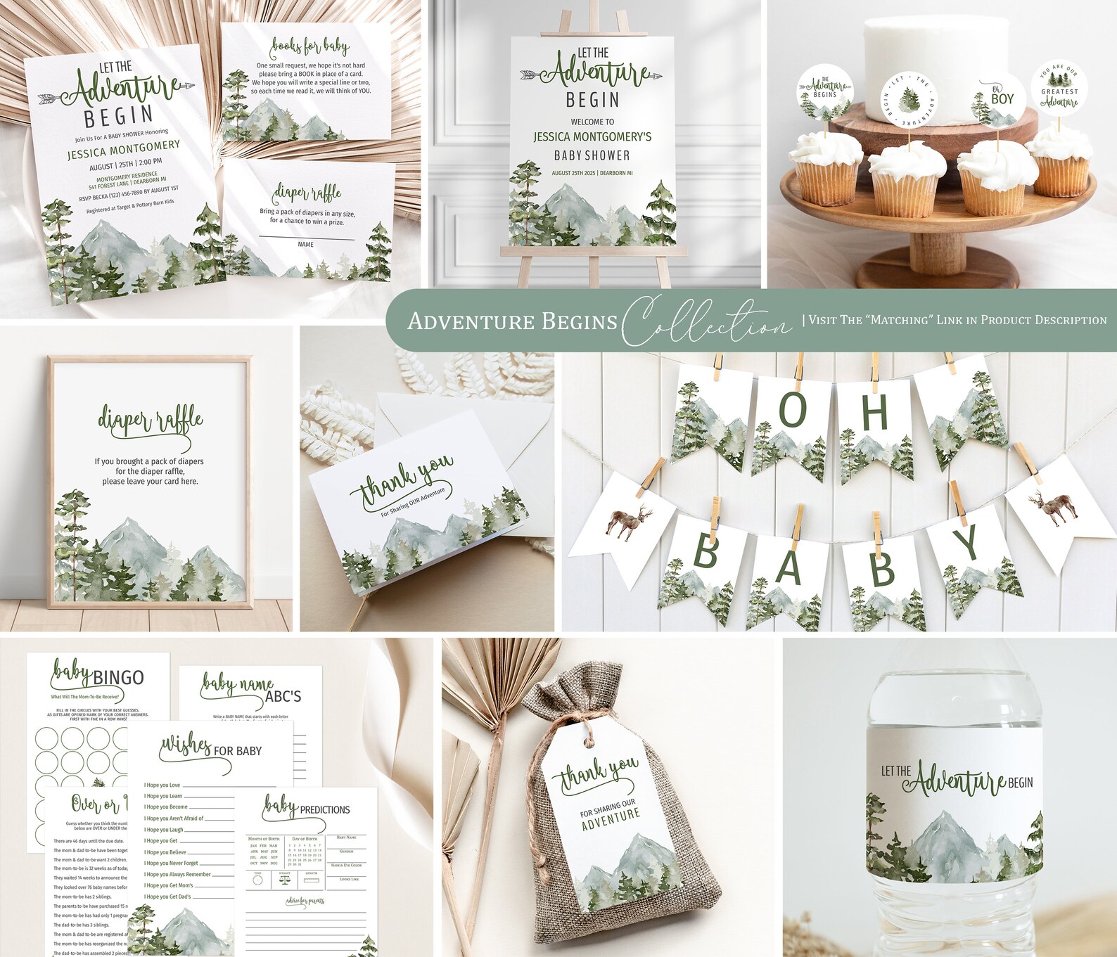 The Adventure Begins Baby Shower Invite Woodland Baby Shower - Etsy