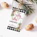 Holly Jolly Editable Christmas Favor Tag, Printable Christmas Tag ...