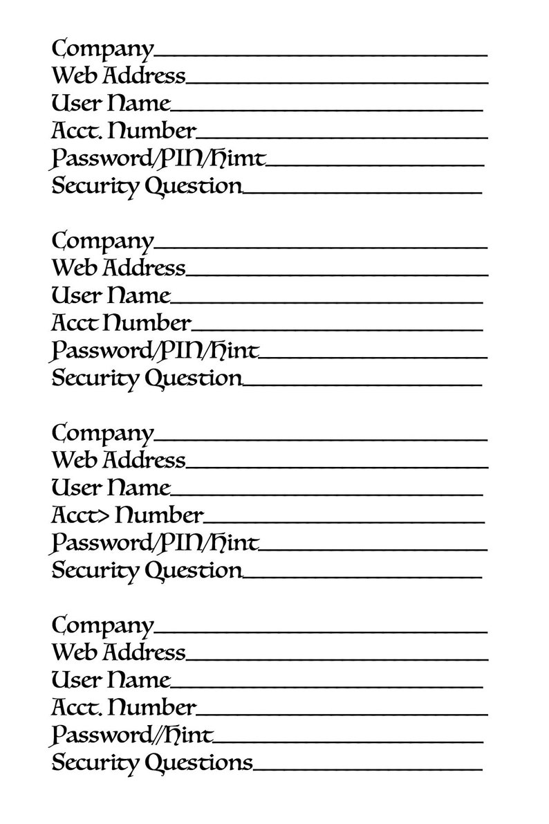 Wolf Maiden Password/web Address Book - Etsy