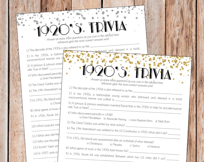 Roaring 20s Match-the-slang Game Printable for Gatsby Art Deco Bridal ...