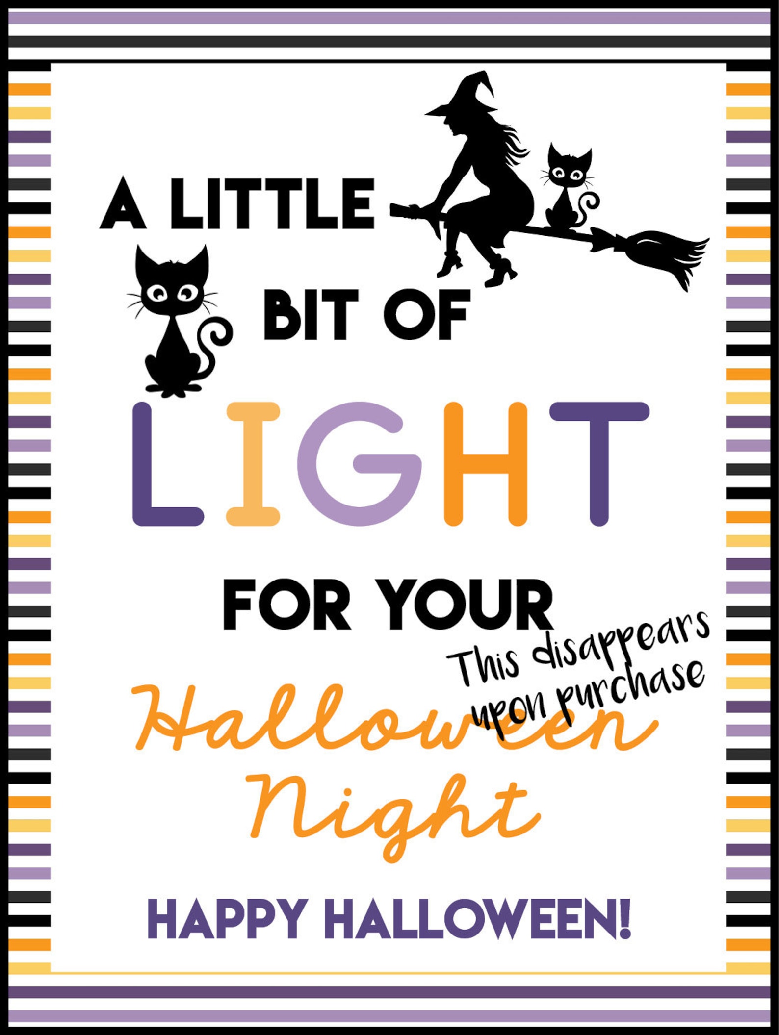 A Little Bit of Light for Your Halloween Night Glow-stick Cards ...