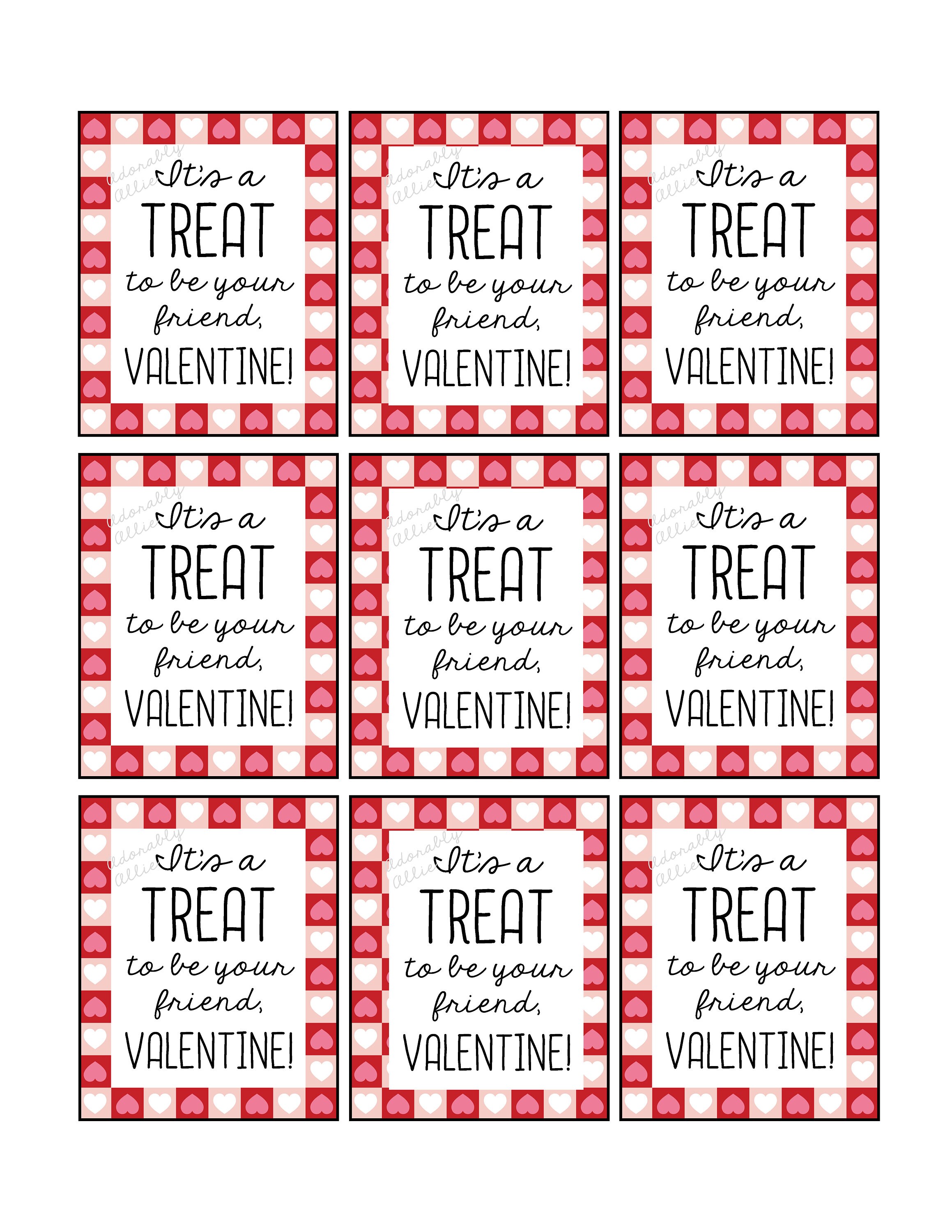 It's A TREAT to Be Your Friend Valentine Valentine - Etsy