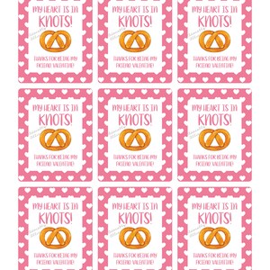 My Heart is in Knots Valentine Printable | Pretzel Valentine Card ...