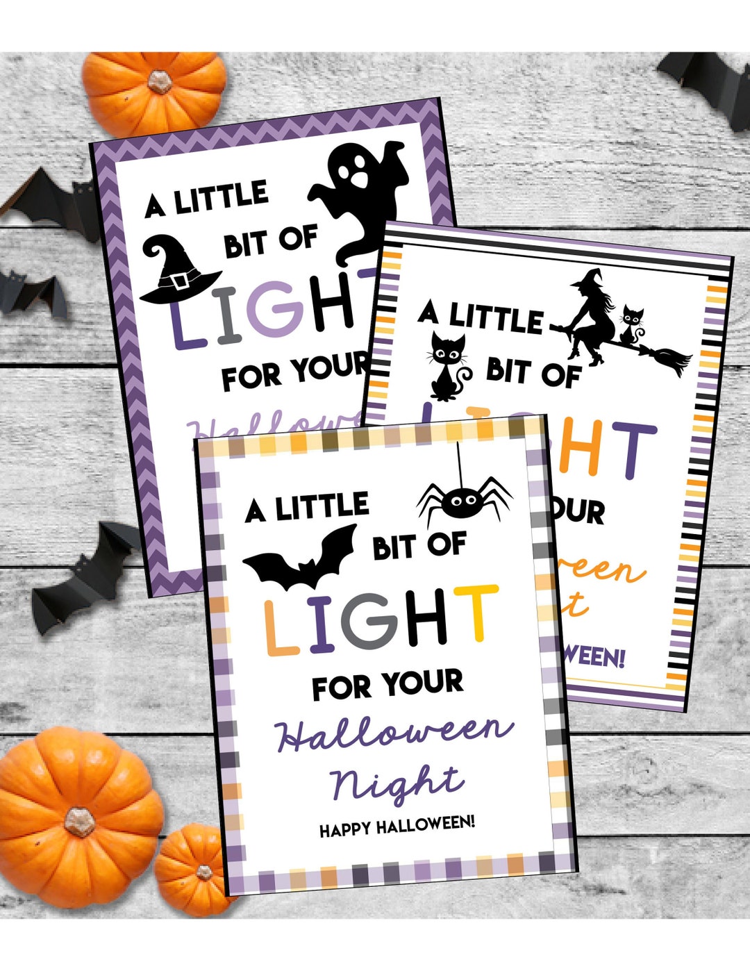 A Little Bit of Light for Your Halloween Night Glow-stick Cards ...
