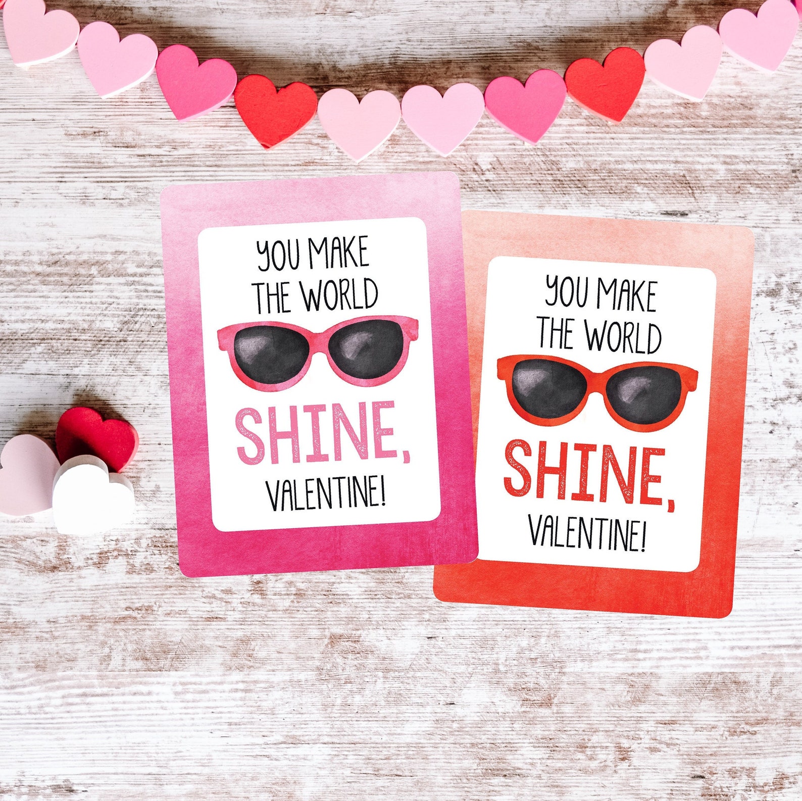 You Make the World SHINE, Valentine! | Sunglasses Printable Tag ...
