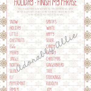 Holiday Finish My Phrase | Christmas Finish My Phrase | Christmas ...