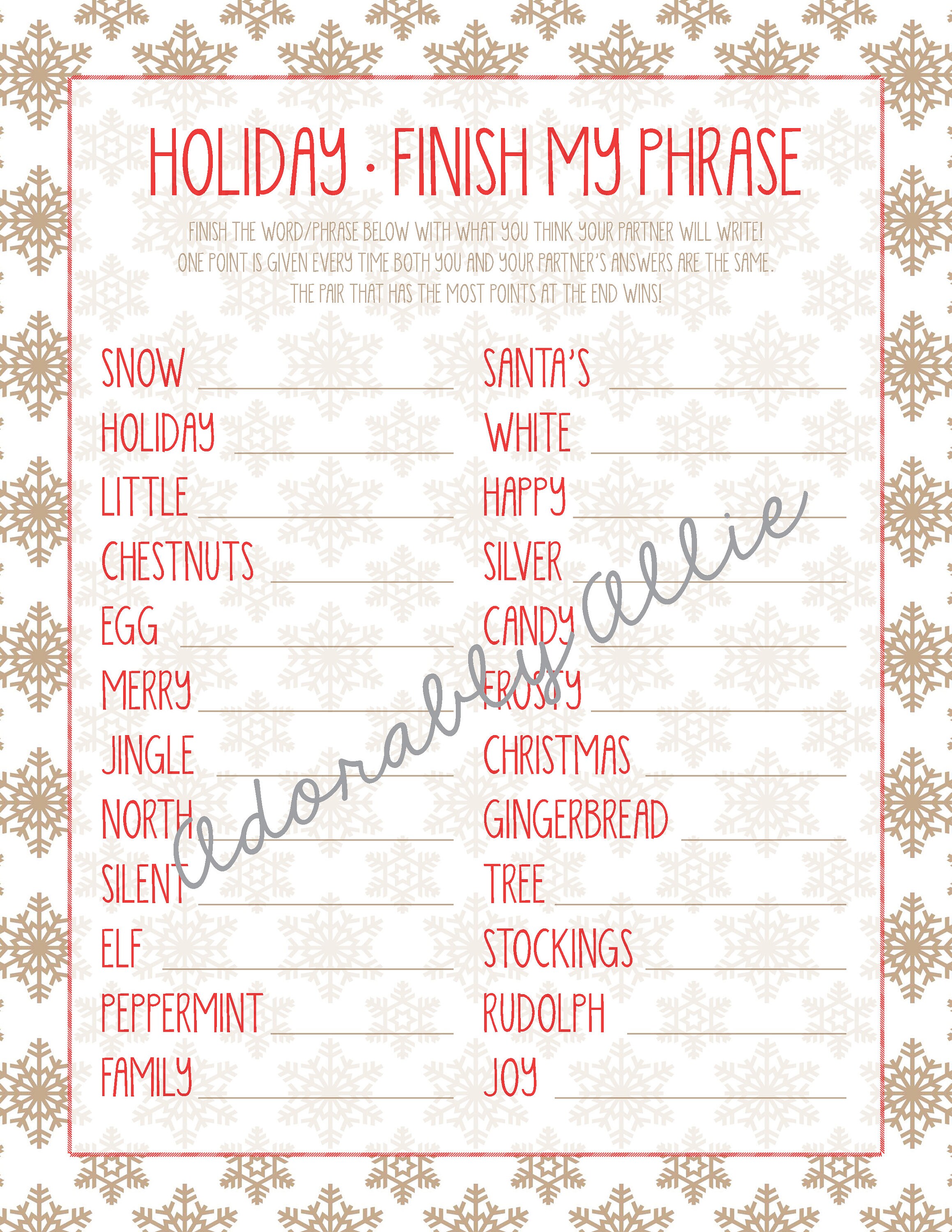 Holiday Finish My Phrase | Christmas Finish My Phrase | Christmas ...