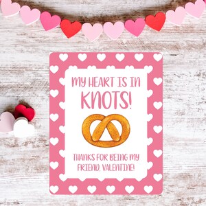 My Heart is in Knots Valentine Printable | Pretzel Valentine Card ...