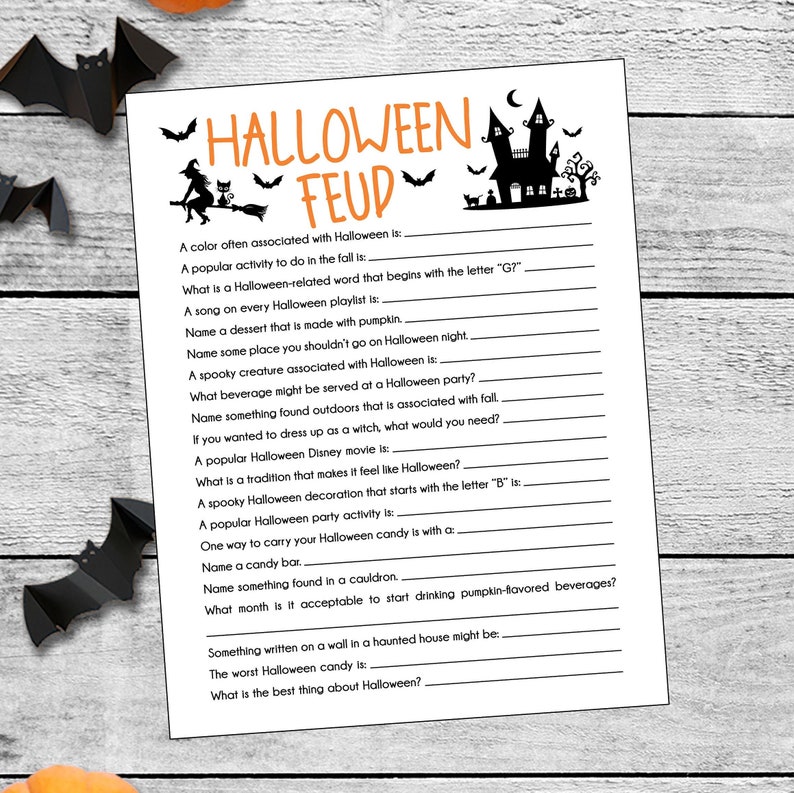 Halloween Family Feud Printable Party Game (digital PDF) - Etsy