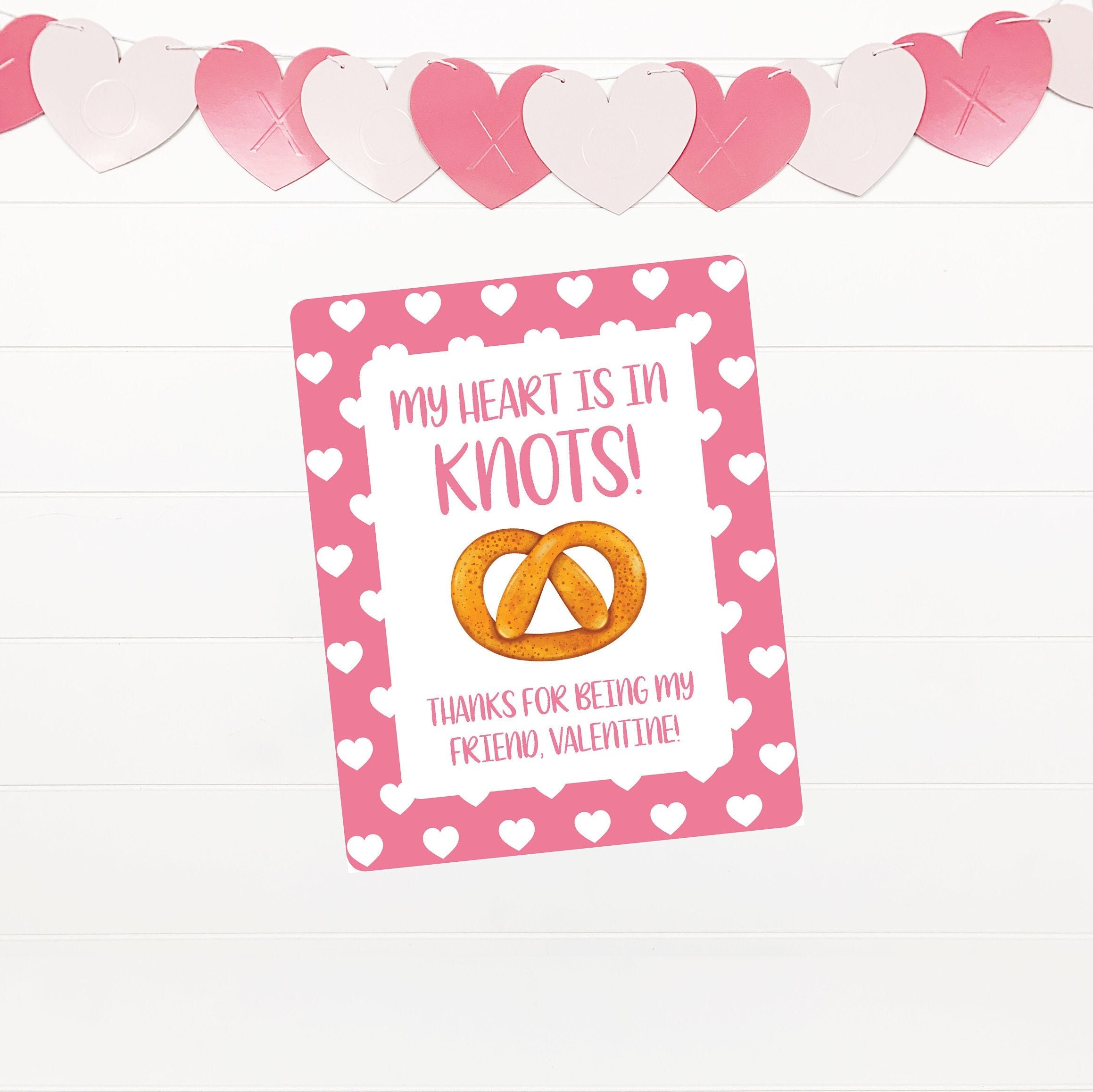 My Heart is in Knots Valentine Printable Pretzel Valentine Card ...