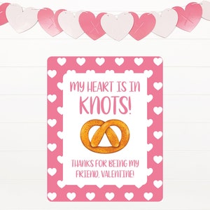 My Heart is in Knots Valentine Printable | Pretzel Valentine Card ...