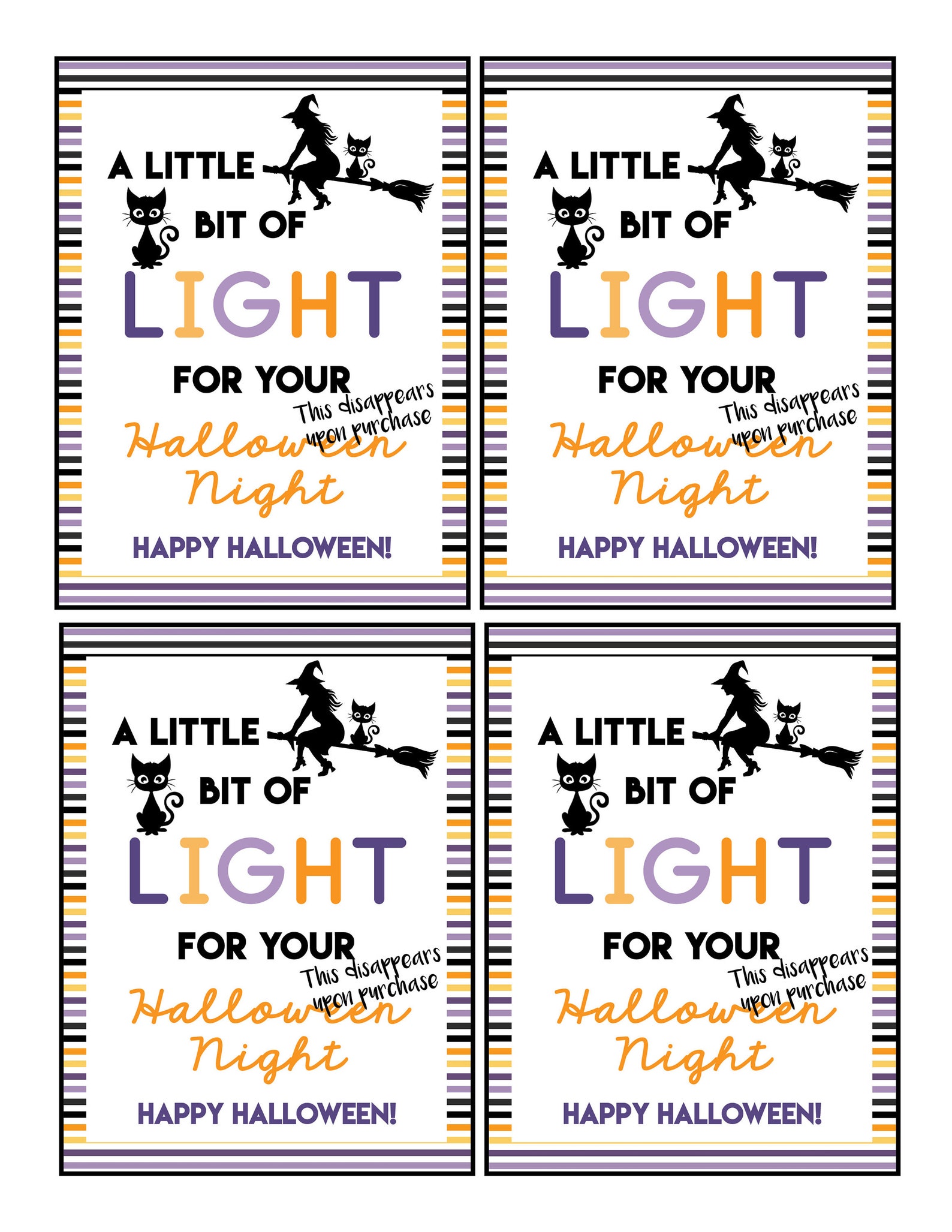 A Little Bit of Light for Your Halloween Night Glow-stick Cards ...