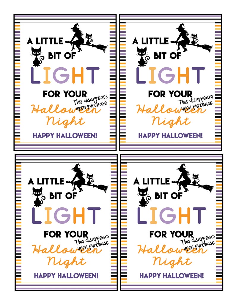 A Little Bit of Light for Your Halloween Night Glow-stick Cards ...