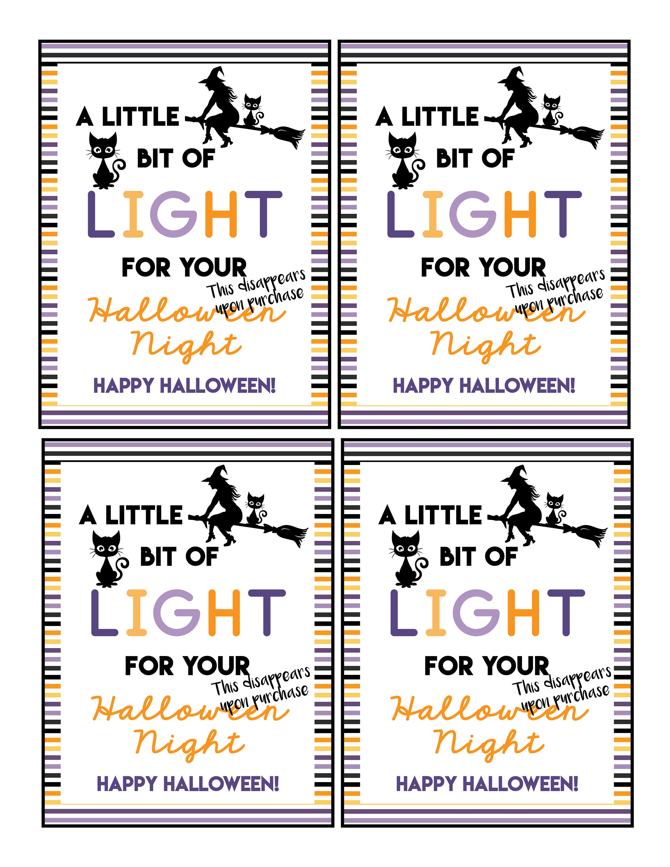A Little Bit of Light for Your Halloween Night Glow-stick Cards ...