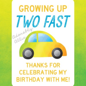 Growing up TWO Fast Gift Tag | 2nd Birthday Party Gift Bag | Two Fast ...
