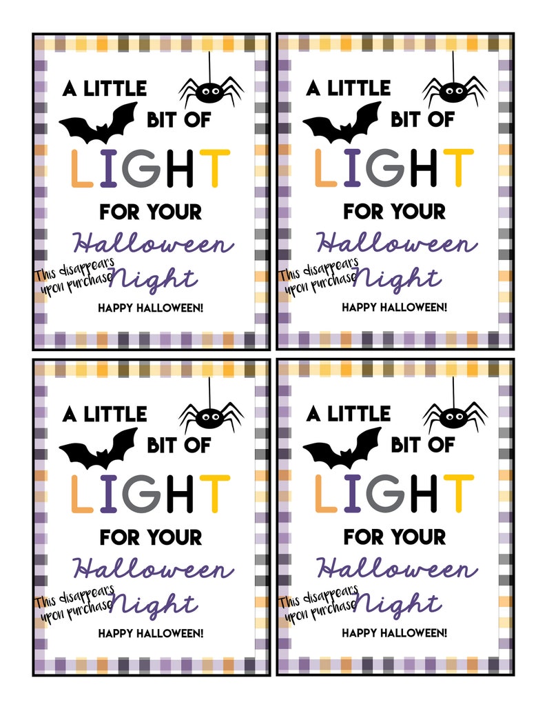 A Little Bit of Light for Your Halloween Night Glow-stick Cards ...