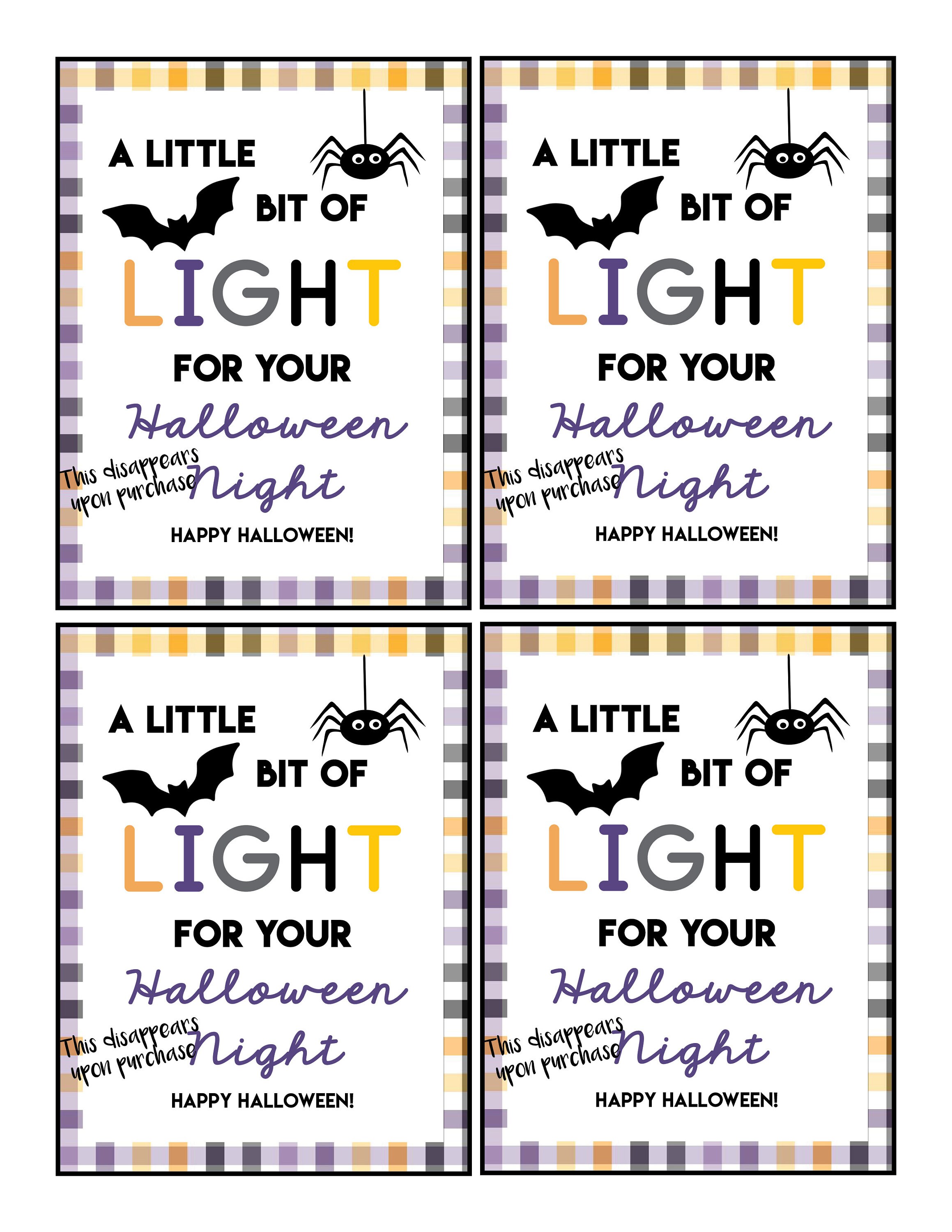 A Little Bit of Light for Your Halloween Night Glow-stick Cards ...