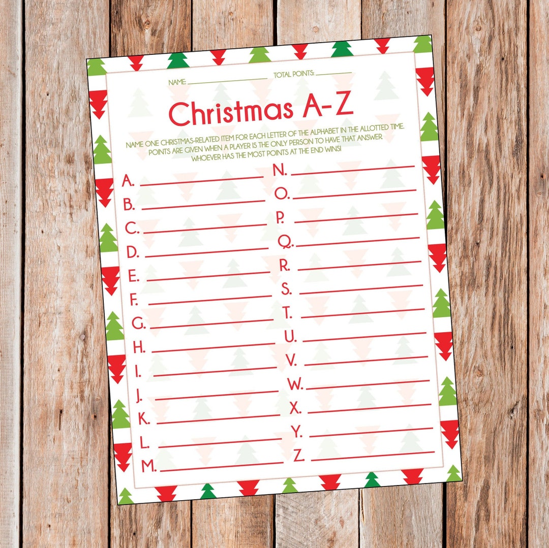 Christmas A-Z | Christmas Scattergories | Christmas Games | Christmas ...
