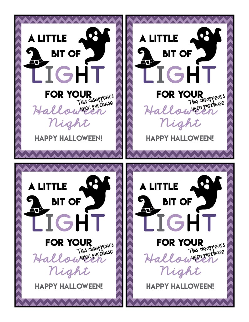 A Little Bit of Light for Your Halloween Night Glow-stick Cards ...