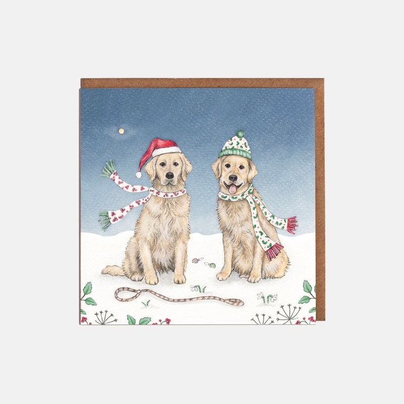 Golden Retriever Christmas Card - Etsy