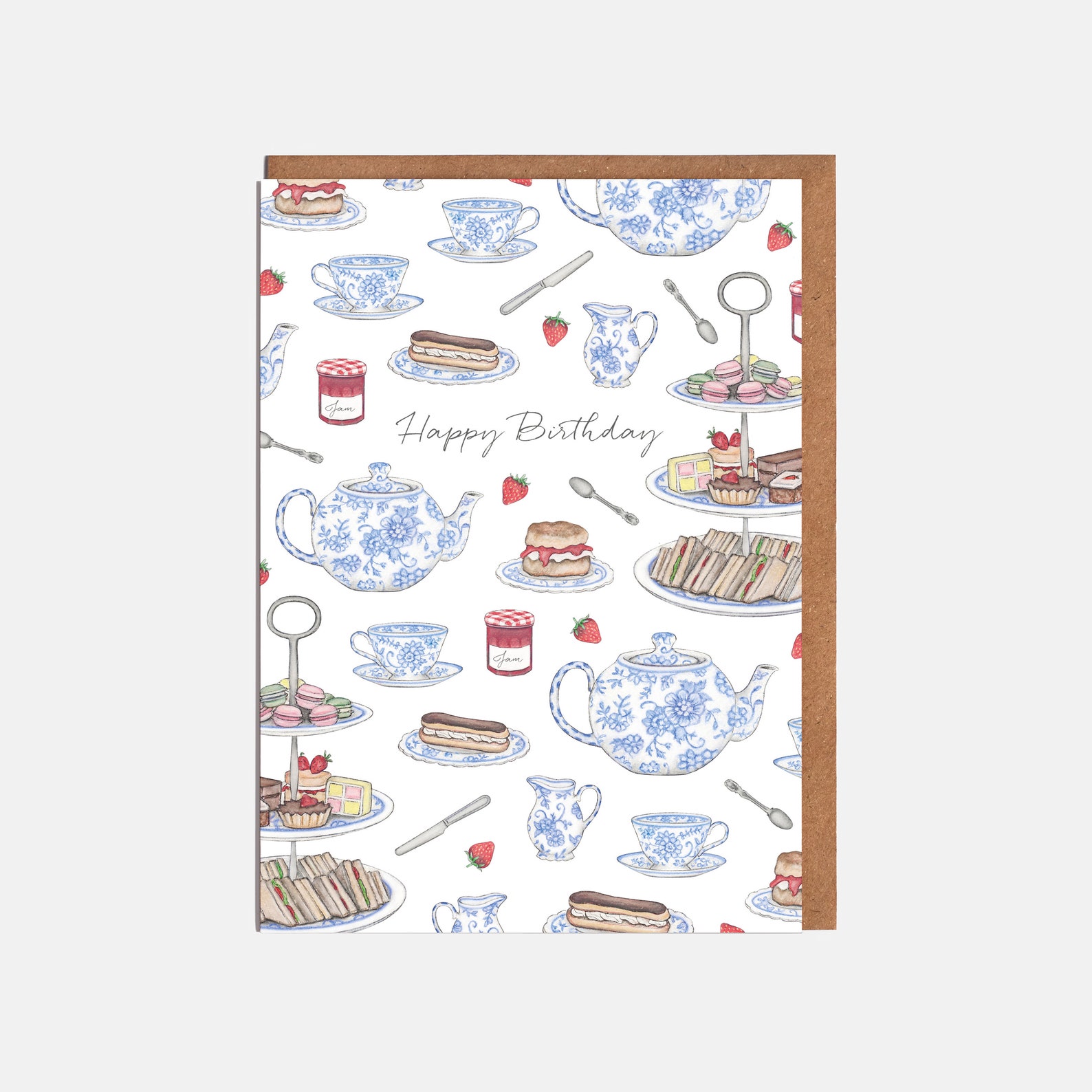 Afternoon Tea Birthday Card - 'happy Birthday' - Card for Her - Etsy