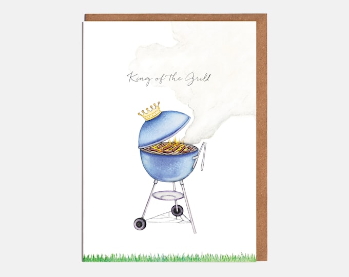 BBQ Birthday Card BBQ Father's Day Card 'king of the Grill BBQ Card ...
