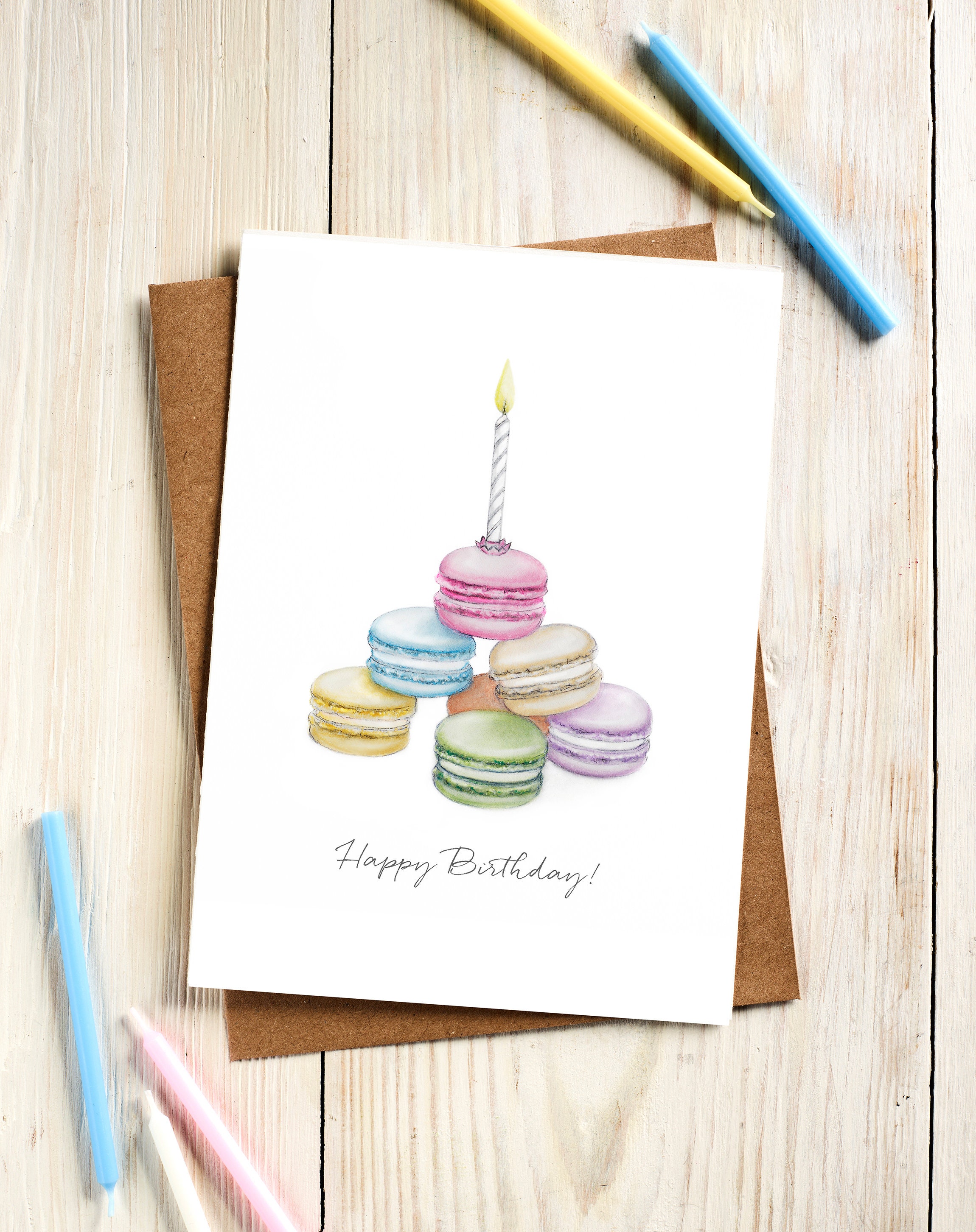 Macaron Birthday Card - 'happy Birthday' - Card for Her - Etsy