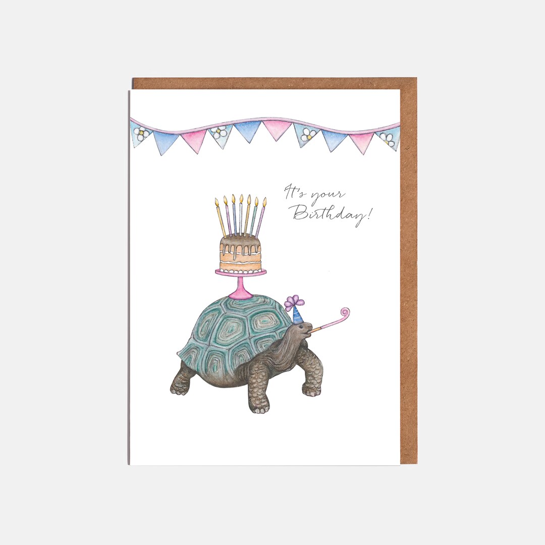Tortoise Birthday Card - 'it's Your Birthday!' - Animal Card - Card for ...