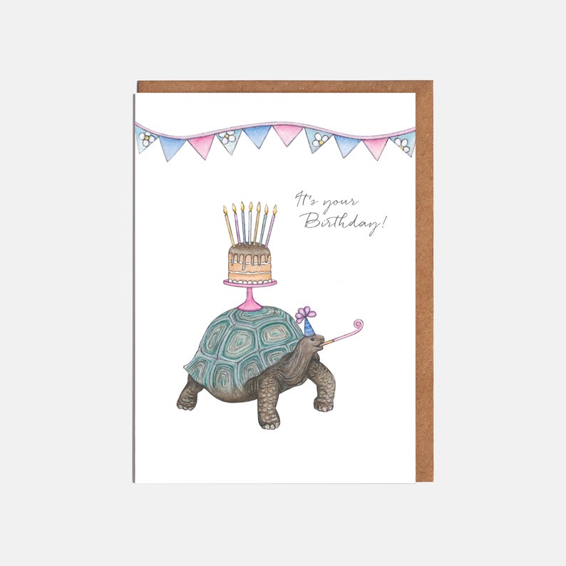 Tortoise Birthday Card 'it's Your Birthday' - Etsy UK