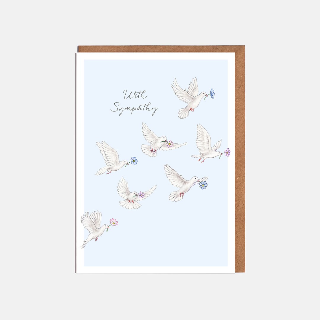 Doves Sympathy Card - 'with Sympathy' - Card for Her - Card for Him - Etsy
