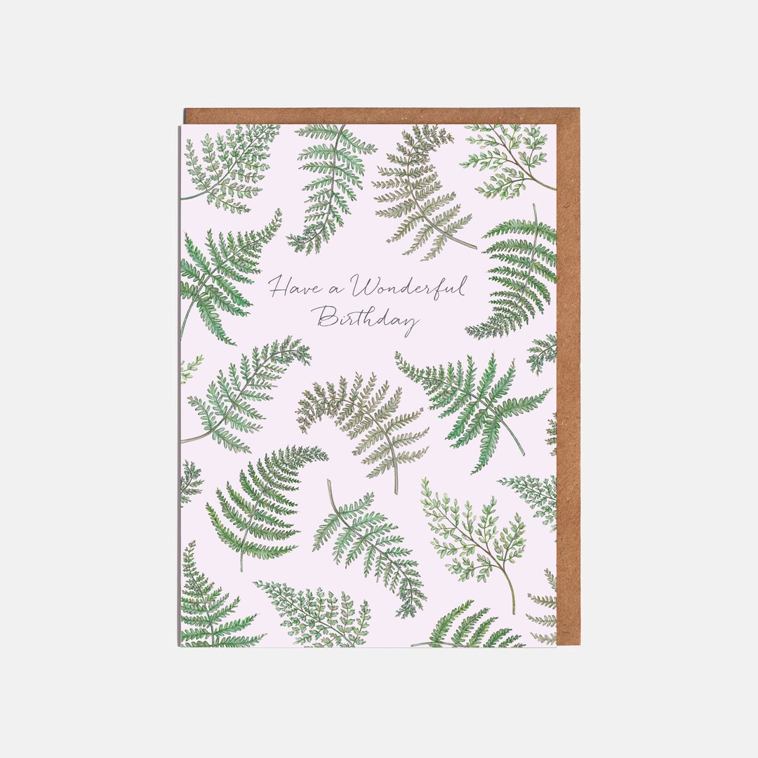 Fern Birthday Card 'have A Wonderful Birthday' - Etsy