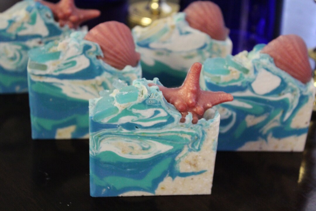 Beachy Handmade Soap, Seashell Soap, Seaglass Soap, - Etsy