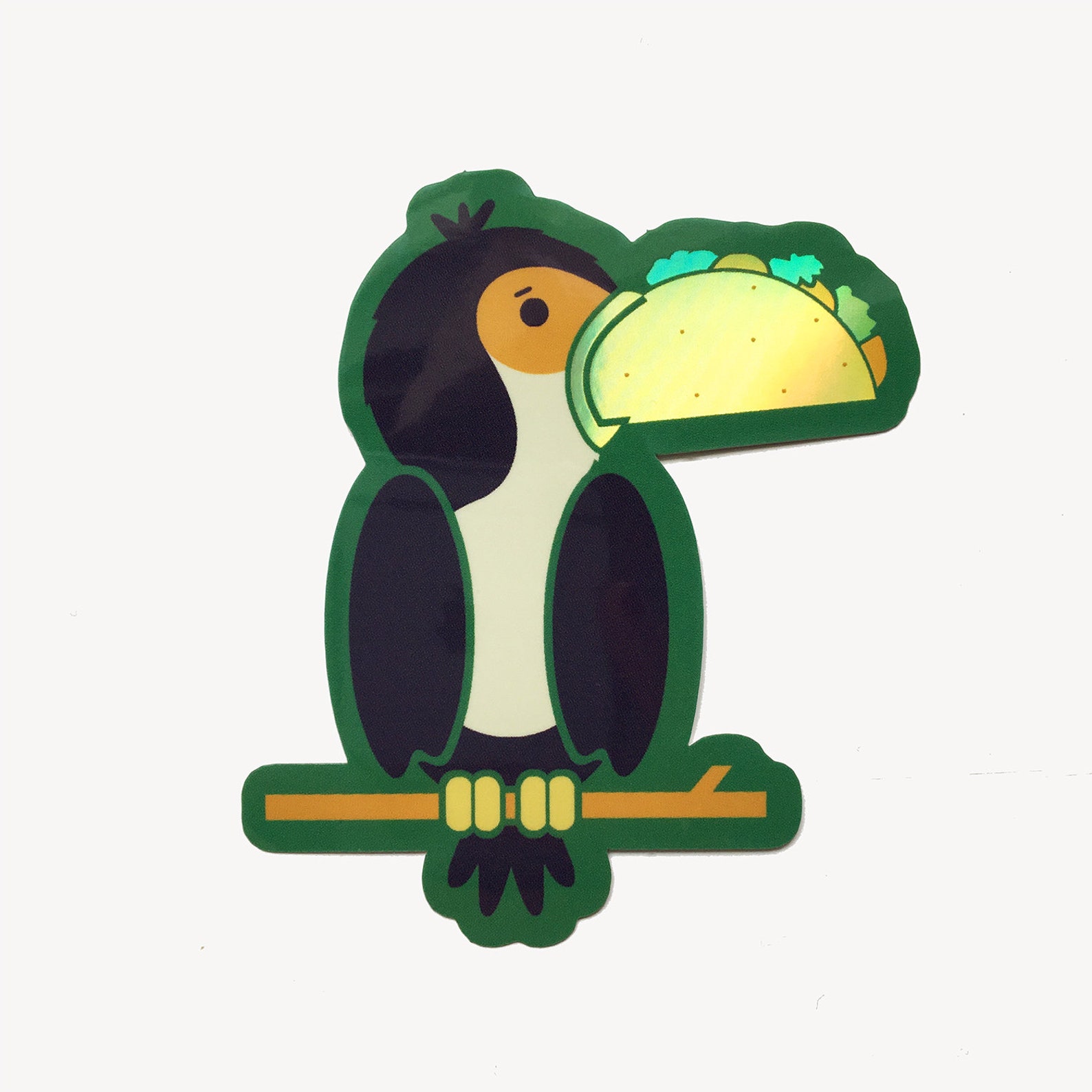 Taco Bird Gold Foil Sticker | Etsy